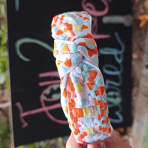 Accessories | Aztec Embroidered White Orange Headband Restocked | Poshmark